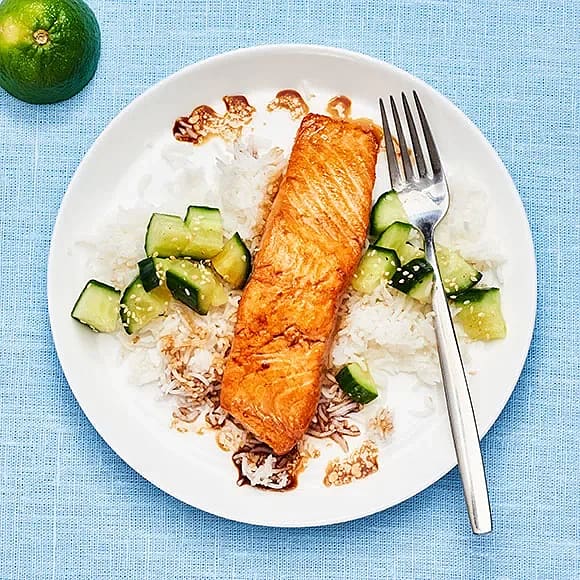 Sojastekt lax med ris | Recept ICA.se