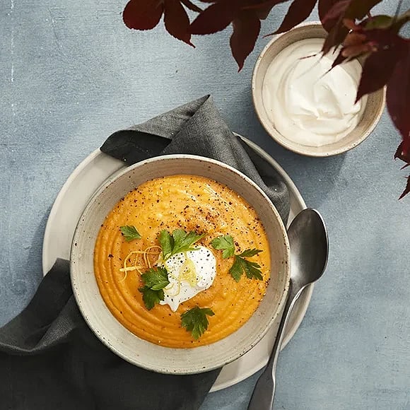 Höstig soppa med jordärtskocka och pumpa | Recept ICA.se