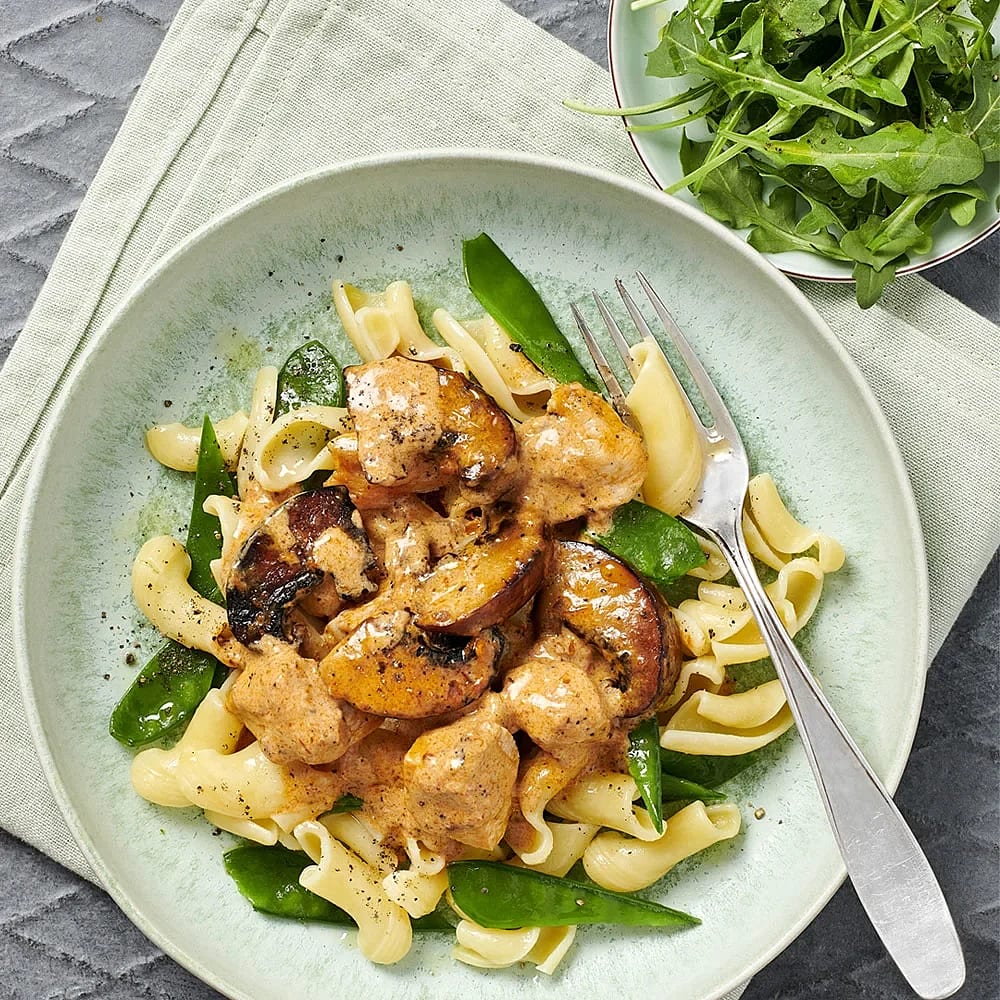 Pasta med kyckling och portabello | Recept ICA.se