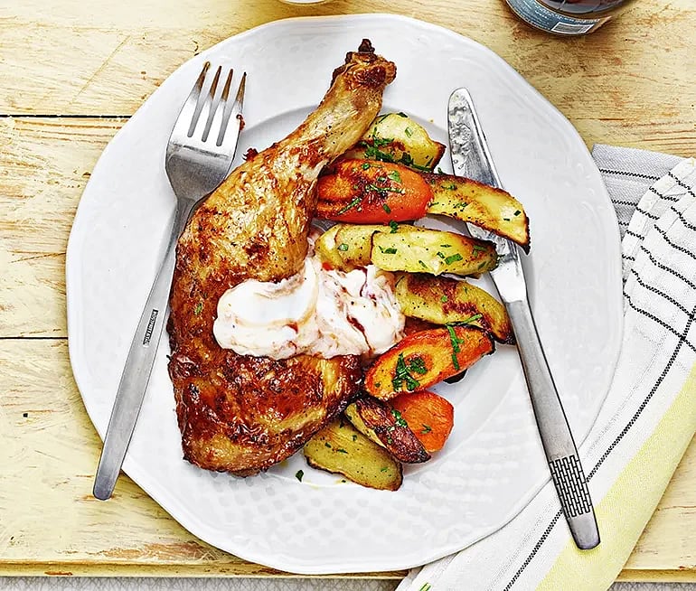 Kyckling och rostade rotfrukter | Recept ICA.se