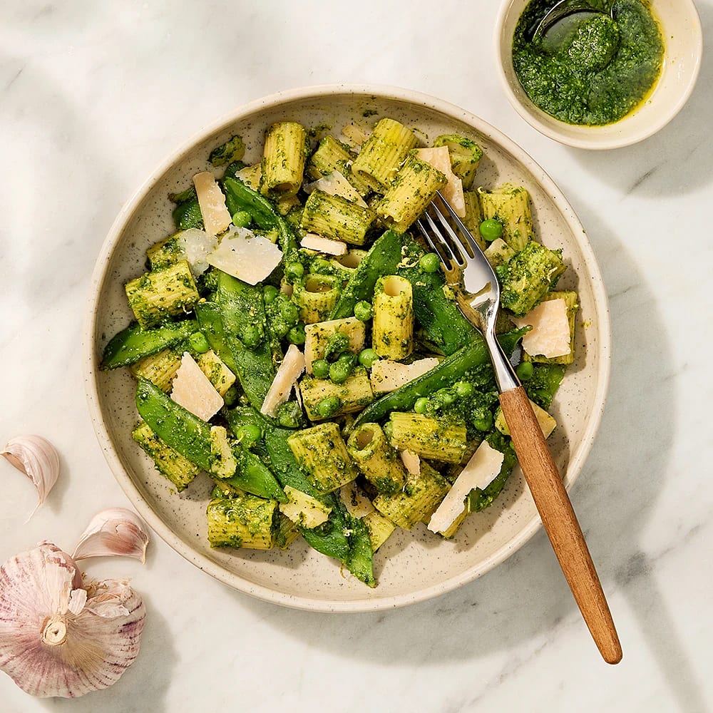 Pasta med spenat- och basilikapesto | Recept ICA.se