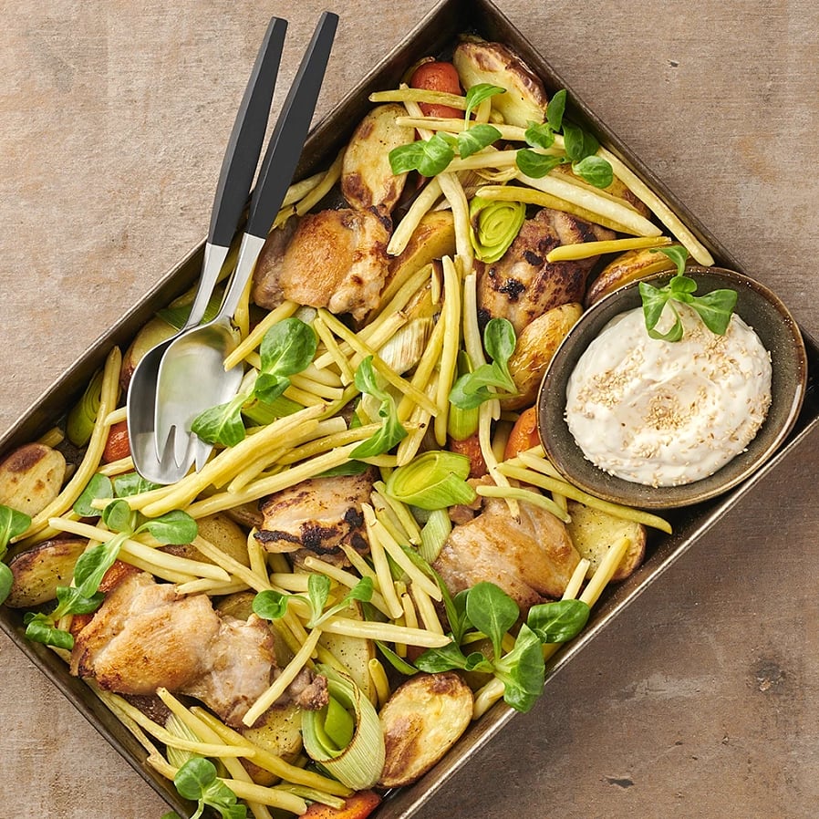 Kycklinglårfilé i ugn med sesamdipp | Recept ICA.se