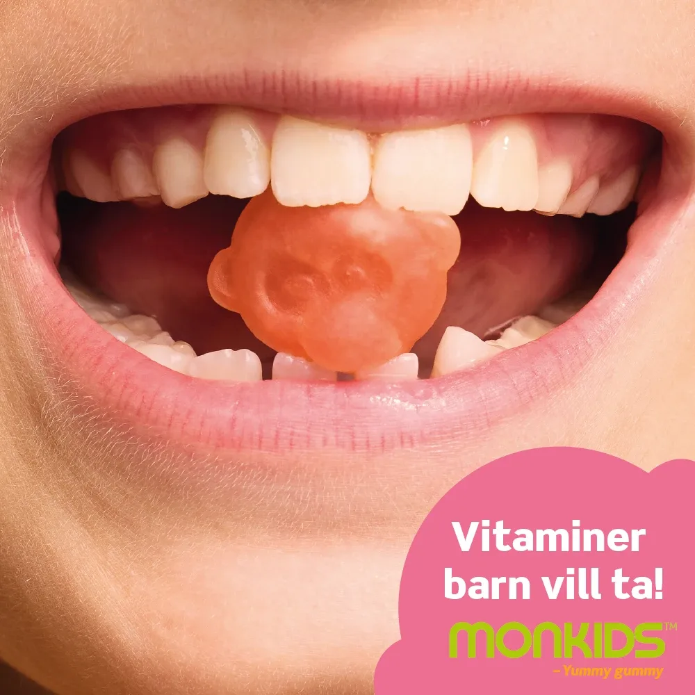 Monkids D-vitamin Barn Jordgubb 60 st | Apotek Hjärtat