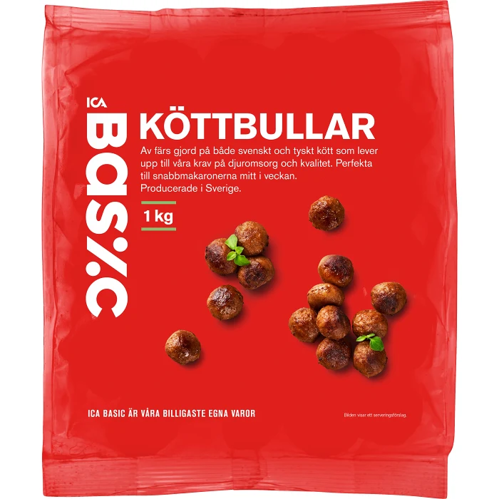 Köttbullar Färska 1kg ICA Basic | Handla mat online från din lokala ICA ...