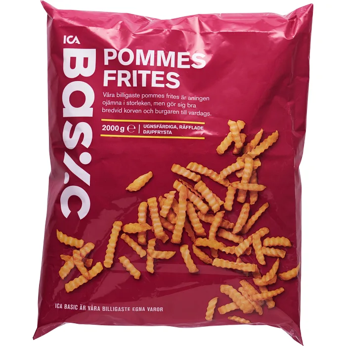 Pommes frites Fryst 2kg ICA Basic | Handla mat online från din lokala ...