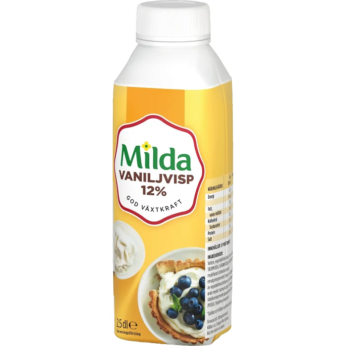 Vaniljvisp 12% 2,5dl Milda | Handla mat online från din lokala ICA-butik