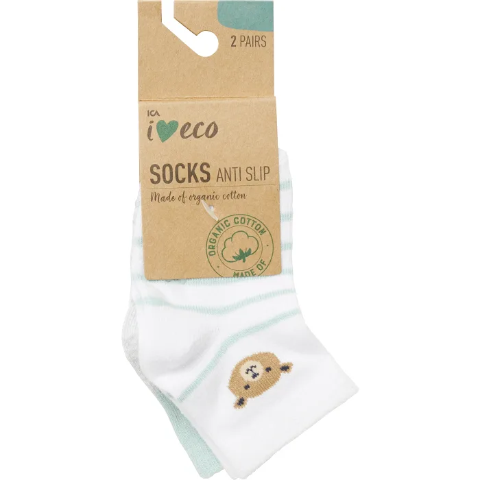 Socka 2p björn grå 22/24 ICA I love eco | Handla mat online från din ...