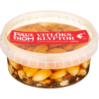 Vitlöksklyftor Örtmarinerade 250g Paul & Thom | Handla mat online från ...