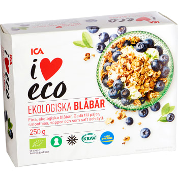 Blåbär Fryst 250g KRAV ICA I love eco | Handla mat online från din ...