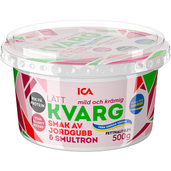 Lättkvarg Jordgubb & Smultron 0,2% 500g ICA | Handla mat online från ...