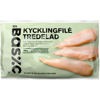 Kycklingfilé Delad 700g ICA Basic | Handla mat online från din lokala ...