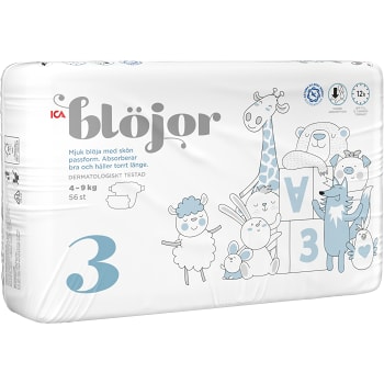 Blöjor Strl 3 4-9kg 56-p ICA | Handla mat online från din lokala ICA-butik