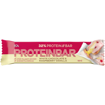 Proteinbar White Chocolate & Raspberry vanilla 50g ICA | Handla mat ...