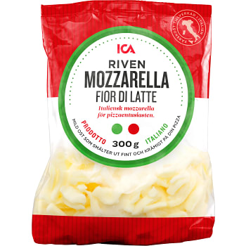 Riven mozzarella 300g ICA | Handla mat online från din lokala ICA-butik