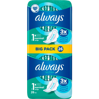 Binda Ultra Normal med vingar size 1 26-p Always | Handla mat online ...