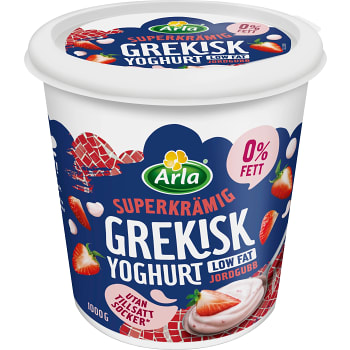 Grekisk Yoghurt Jordgubb 0,2% 1000g Arla® | Handla mat online från din ...