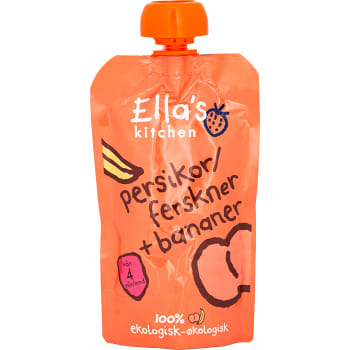 Persikor & bananer Från 4m Ekologisk 120g Ellas Kitchen | Handla mat ...