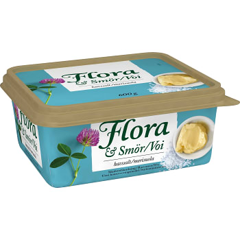 Bordsmargarin med Smör och Fint havssalt 70% 600g Flora | Handla mat ...