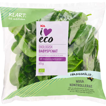 Babyspenat Sköljd Ekologisk 65g ICA I love eco | Handla mat online från ...