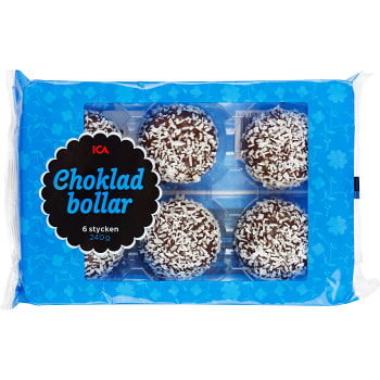 Chokladbollar 6-p 240g ICA | Handla mat online från din lokala ICA-butik
