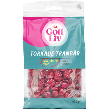 Torkade Tranbär 400g ICA Gott Liv | Handla mat online från din lokala ...