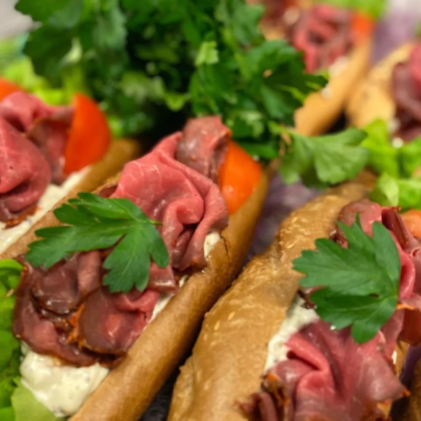 Baguette Rostbiff - Produktsida | Catering ICA Kvantum Huskvarna