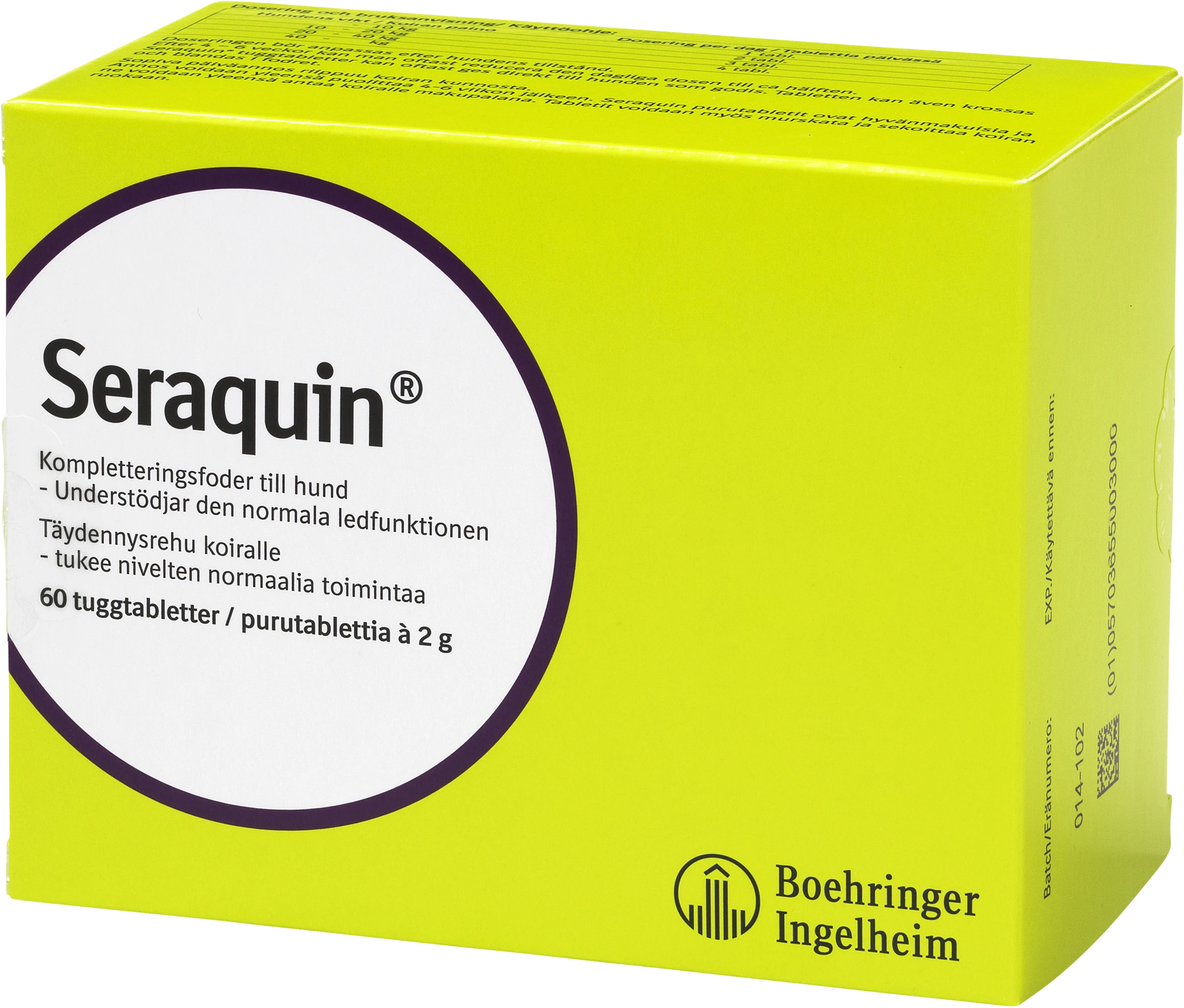 Seraquin tuggtablett för hund 2 g 60 st | Apotek Hjärtat