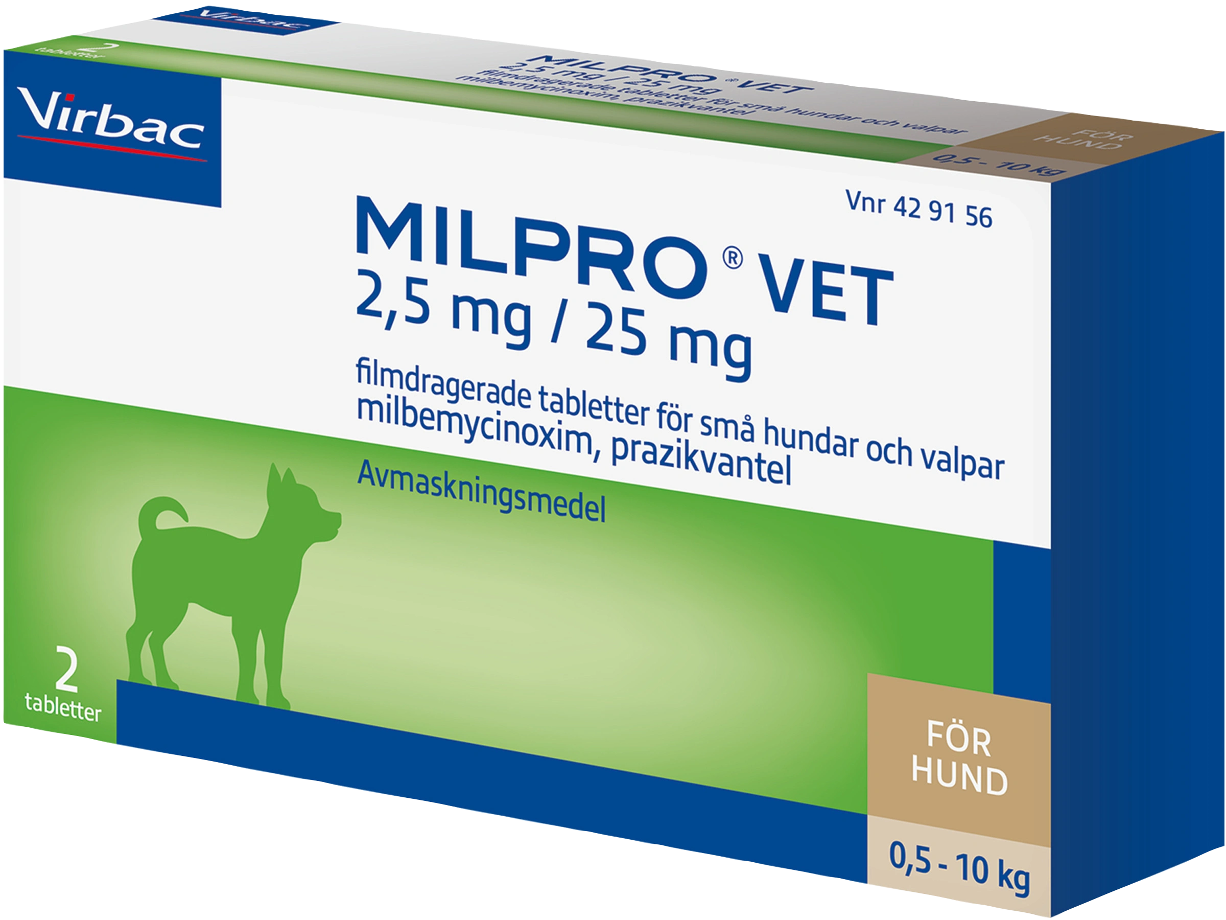 Milpro vet för små hundar och valpar (0,5-10 kg) 2 tabletter | Apotek ...