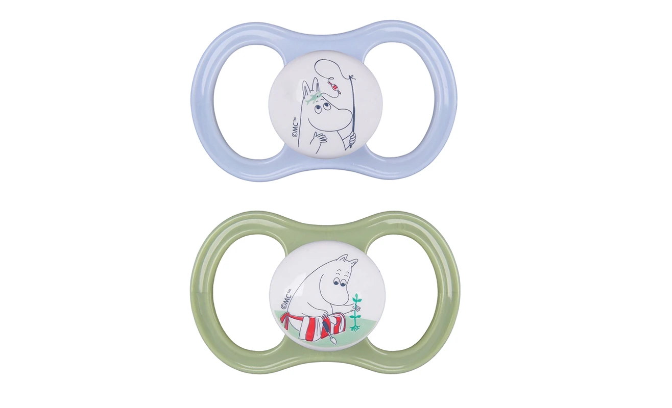 ESSKA Happy Muminedition Napp + 4 månader 2-pack grön/ljusblå | Apotek ...