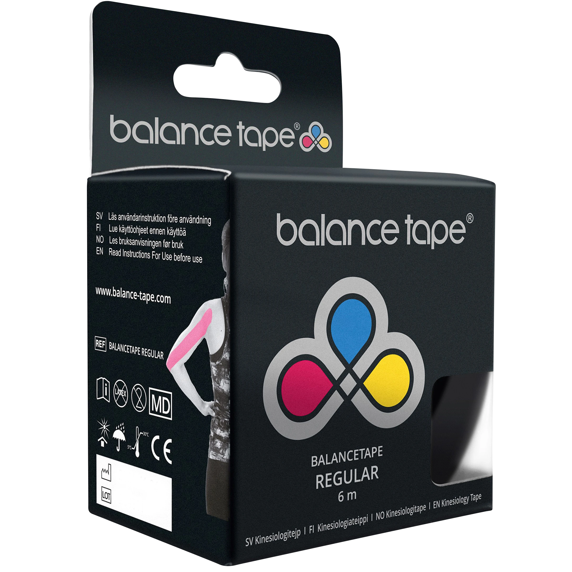 Hegu Kinesiologitejp Balance Tape Svart Rulle 5cm x 6m | Apotek Hjärtat