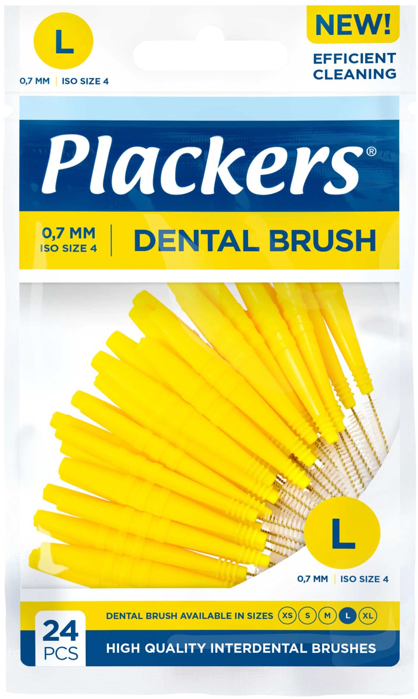 Plackers Dental Brush L 0,7 mm 24 st | Apotek Hjärtat