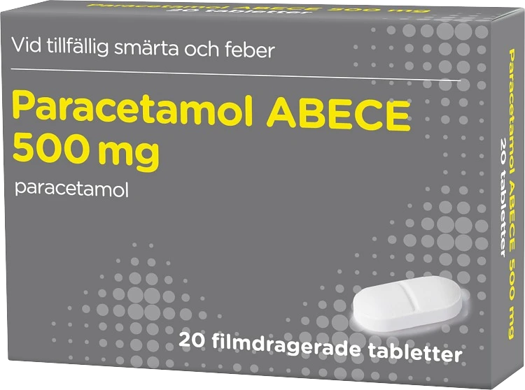 Paracetamol ABECE filmdragerad tablett 500 mg 20 st | Apotek Hjärtat