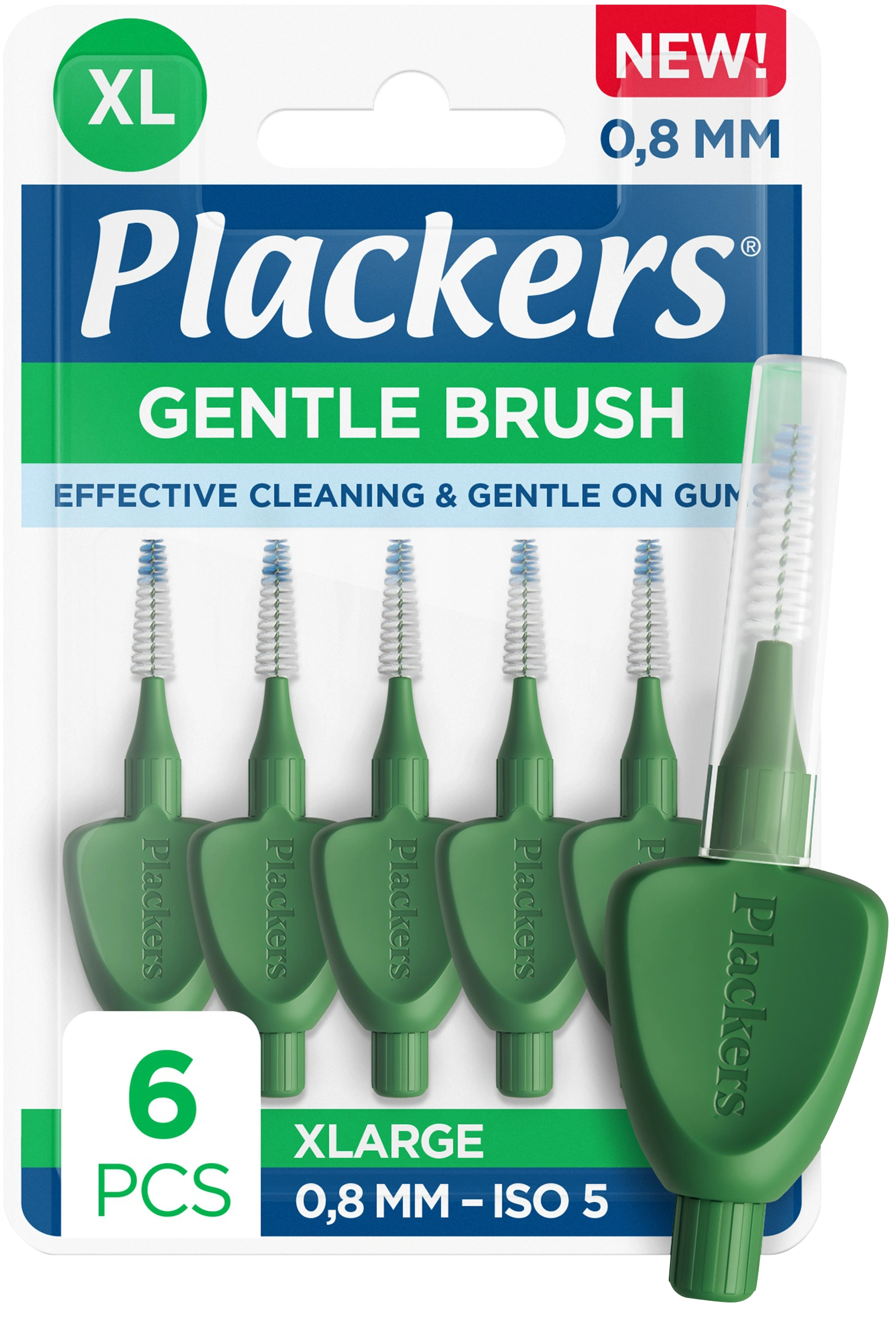Plackers Gentle Brush 0,8 mm 6st | Apotek Hjärtat