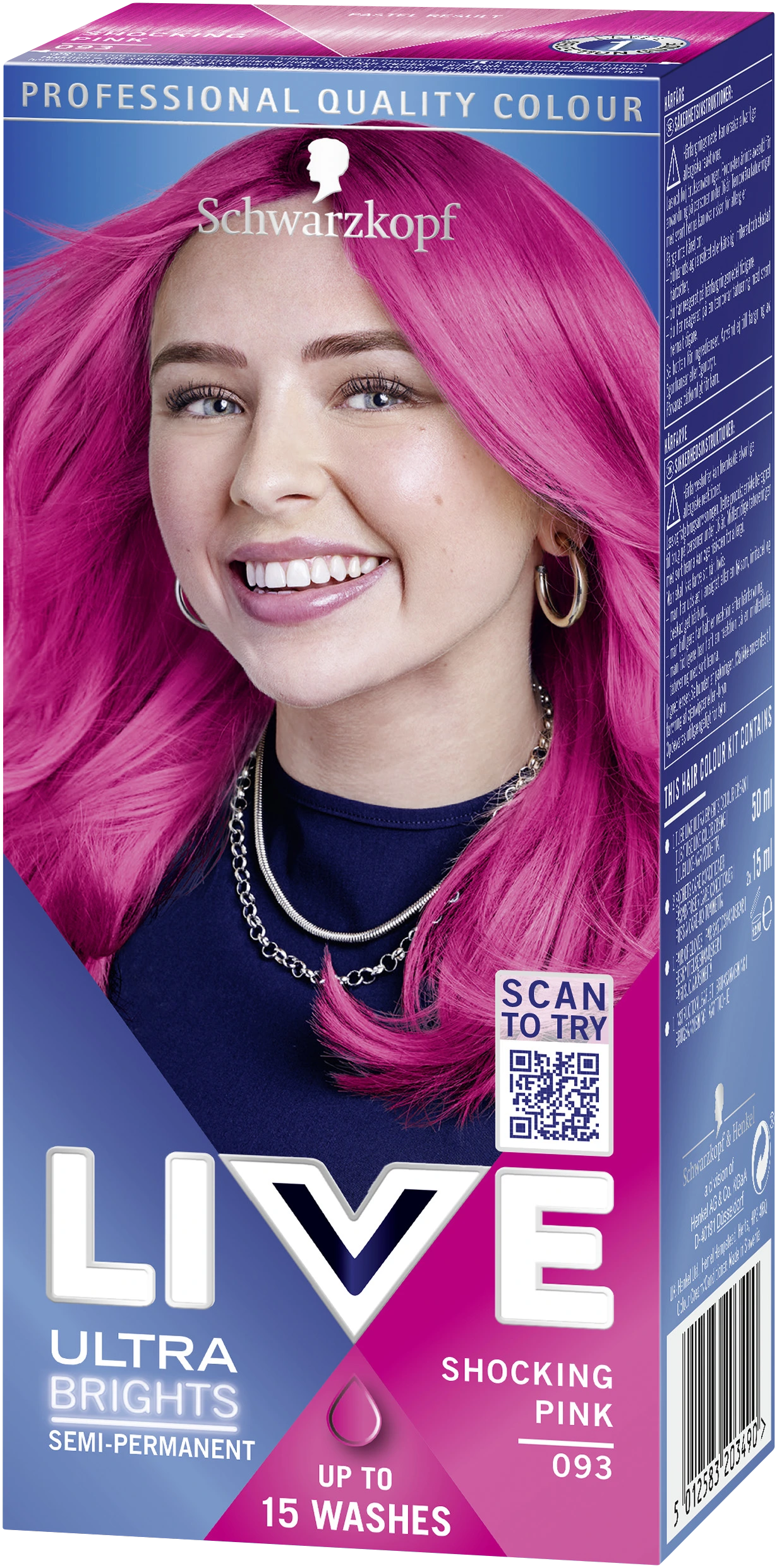 Schwarzkopf Live Ultra Brights or Pastel Hårfärg 093 Shocking Pink - Apotek Hjärtat