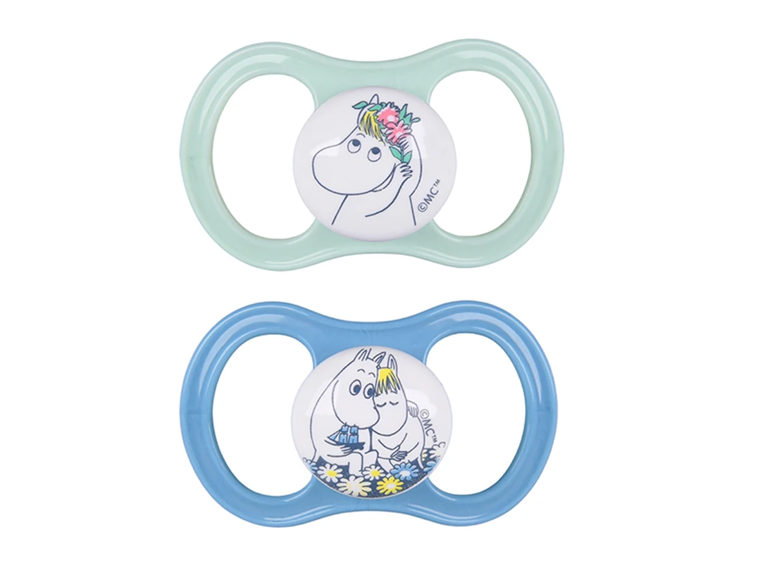ESSKA Happy Muminedition Napp + 4 månader 2-pack ljusgrön/blå | Apotek ...