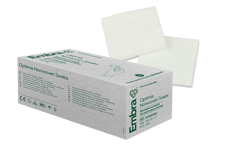 Embra Kompress Nonwoven 4L10x10cm disp.box osteril 150 st | Apotek Hjärtat