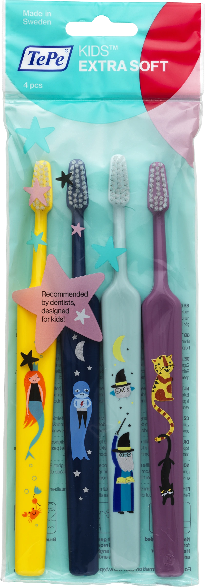 TePe Kids Extra Soft Tandborste 6+ år 4 st | Apotek Hjärtat