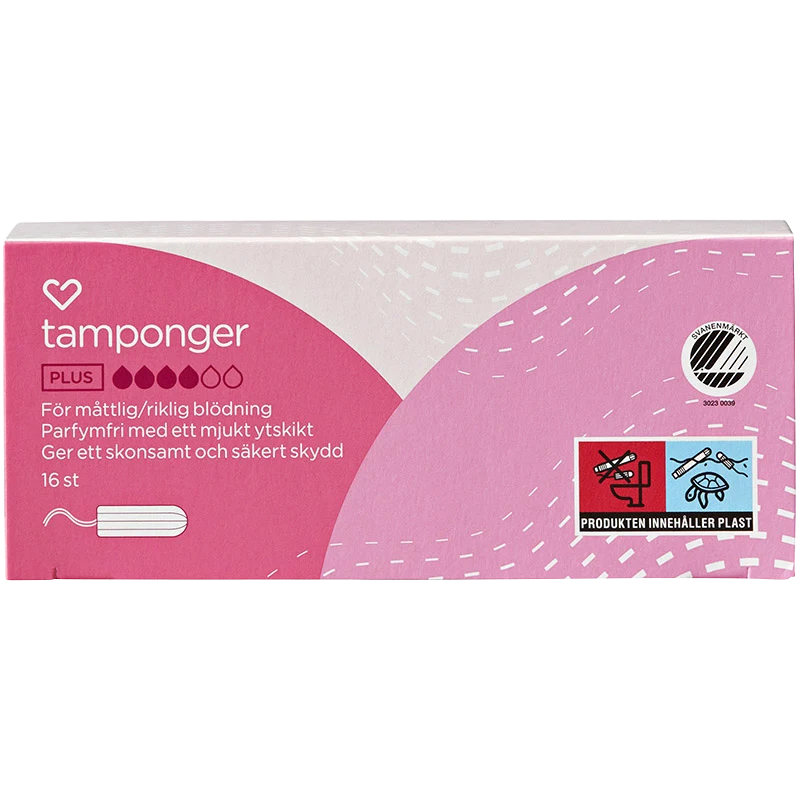 Hjärtats tamponger Plus 16st | Apotek Hjärtat