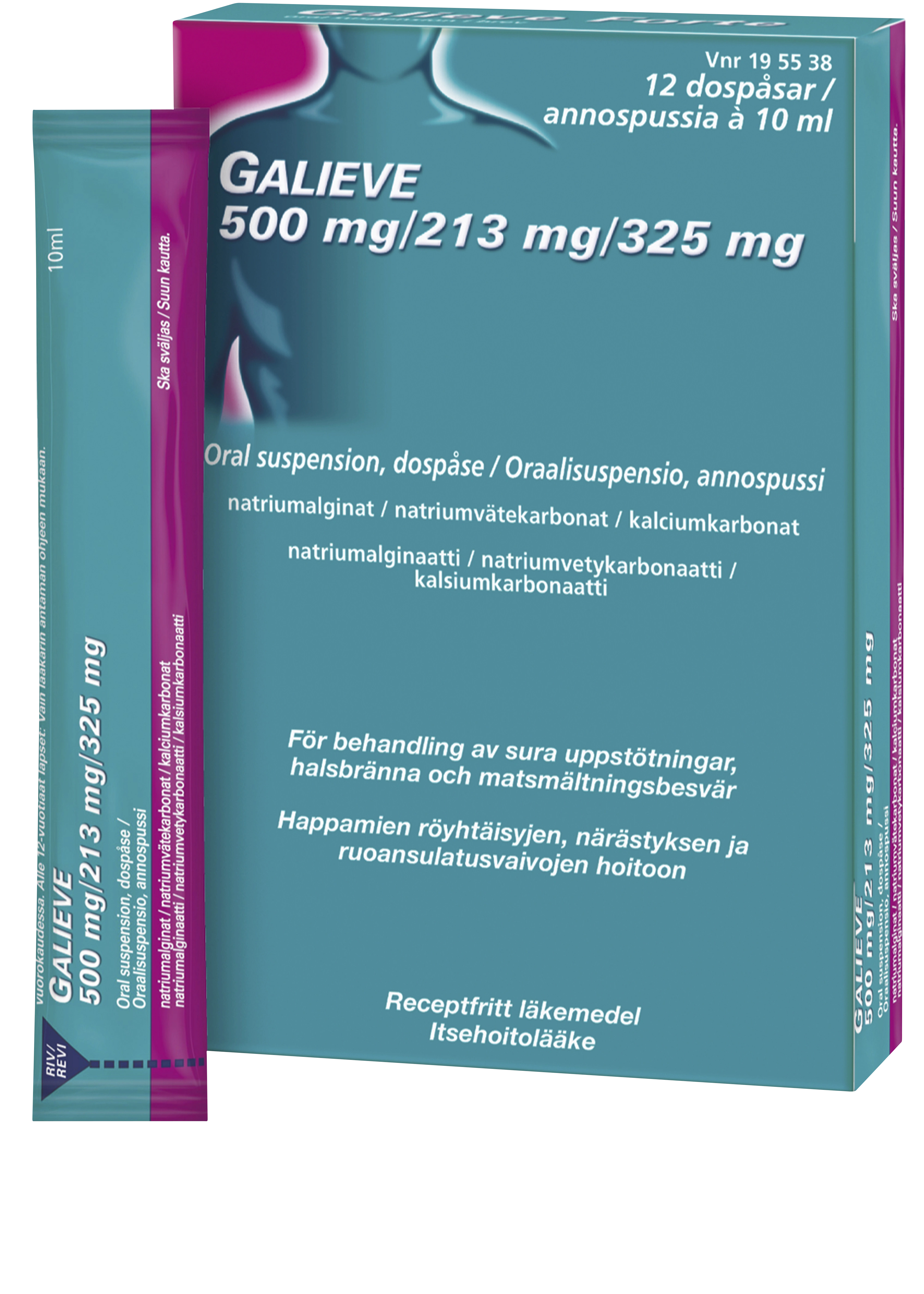 Galieve Oral suspension i dospåse 500mg/213mg/325mg Dospåse, 12st ...