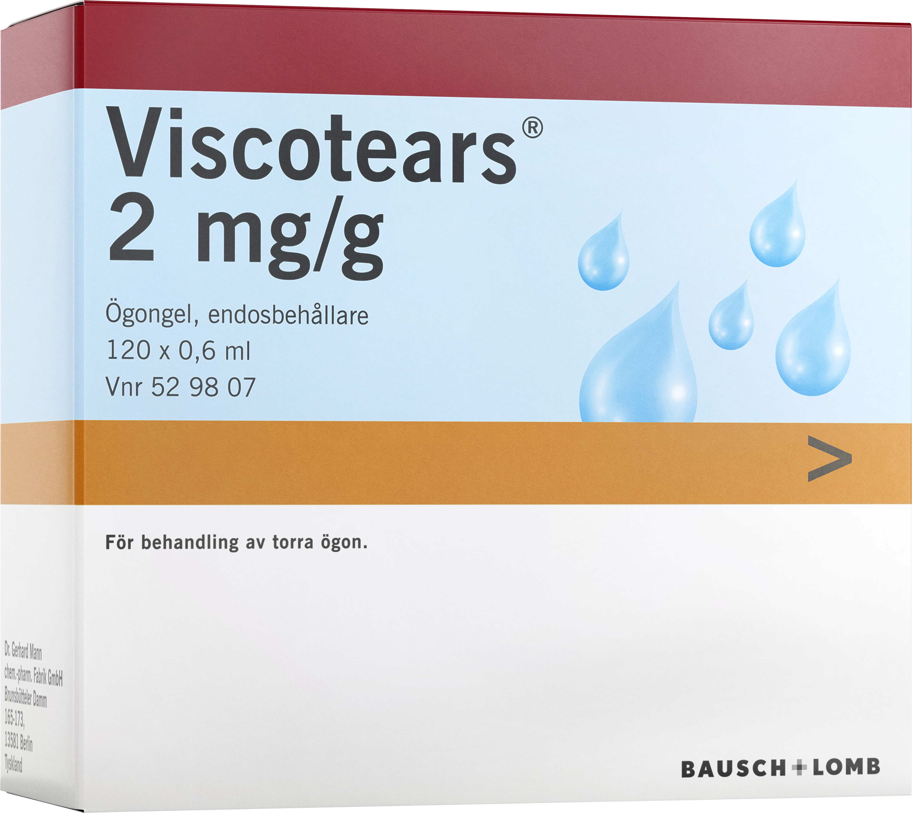 Viscotears ögongel i endosbehållare 2 mg/g 120x0,6 ml | Apotek Hjärtat