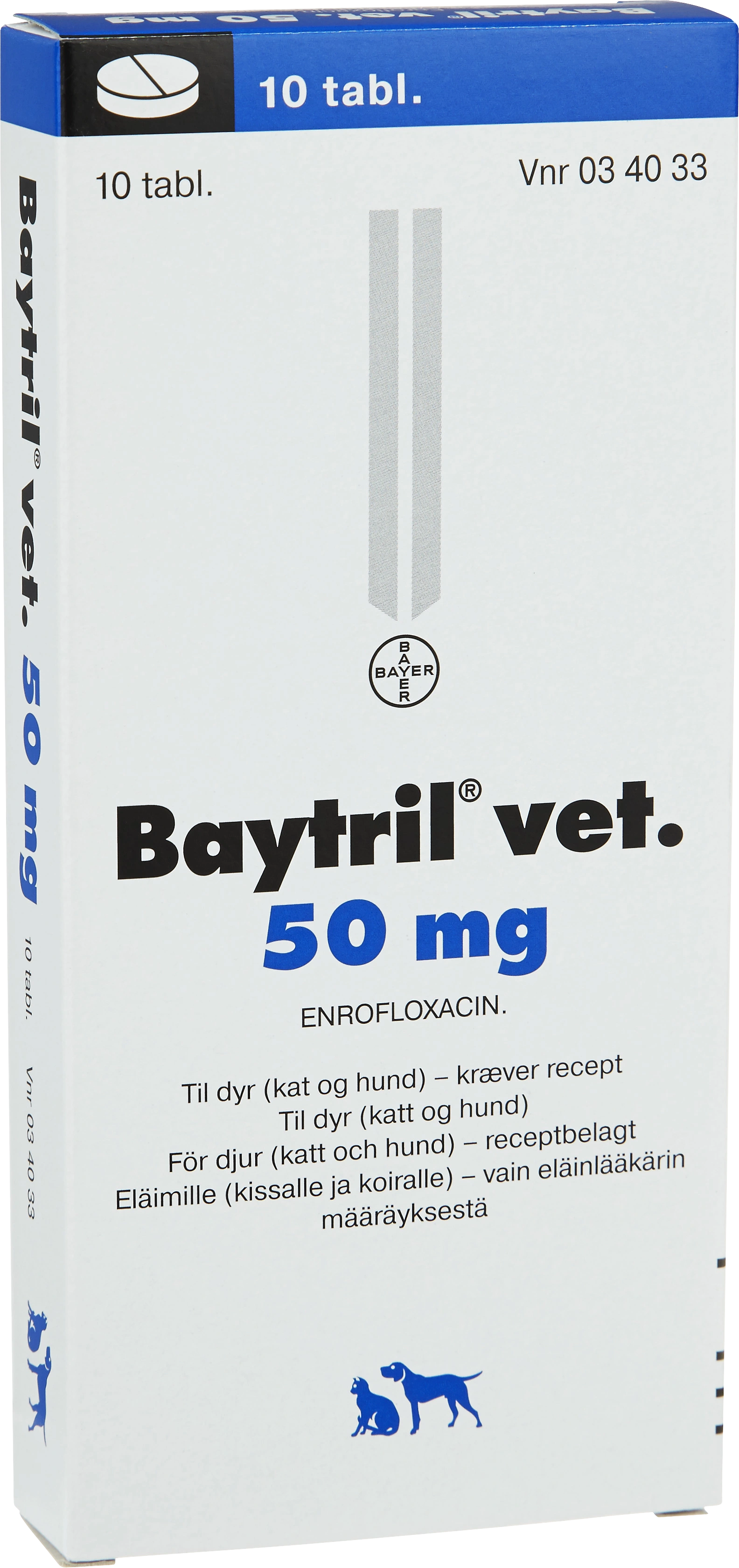 Baytril® vet. Tablett 50mg Blister, 10x1tabletter (endos) | Apotek Hjärtat