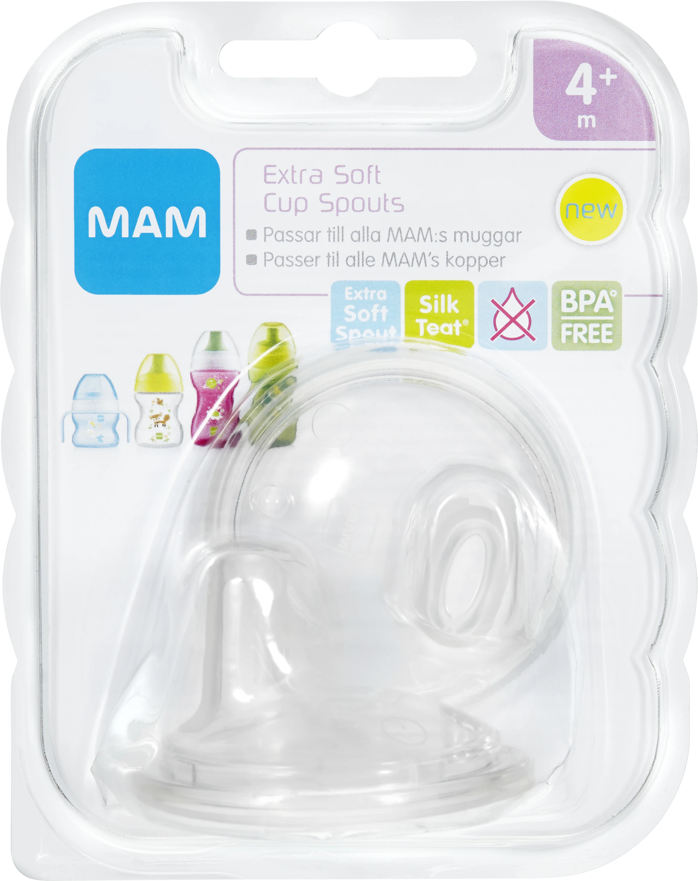 MAM Extra Mjuk Drickpip 4 mån+ 2-pack | Apotek Hjärtat
