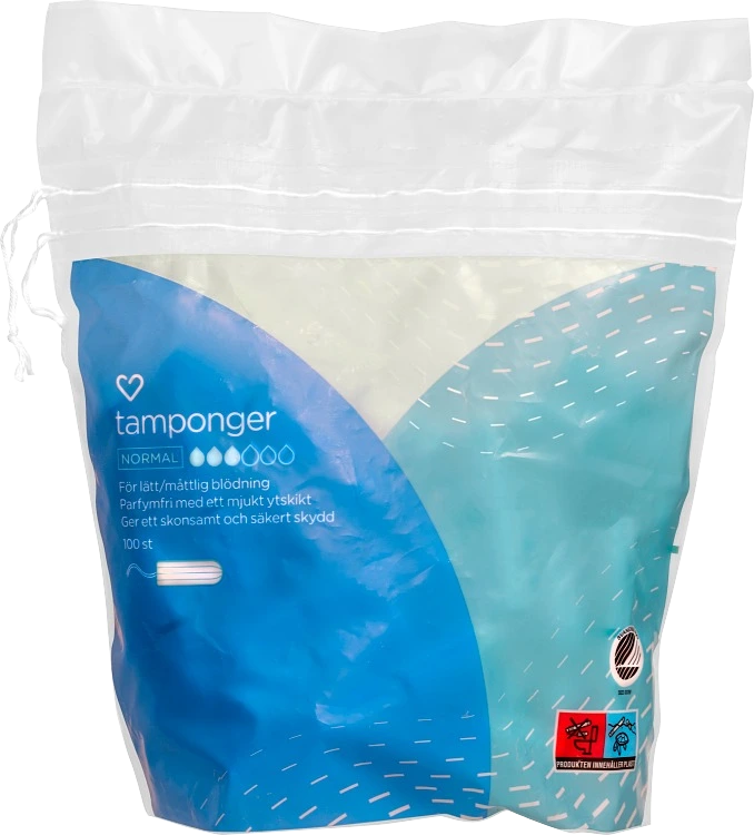 Hjärtats tamponger Normal 100 st | Apotek Hjärtat