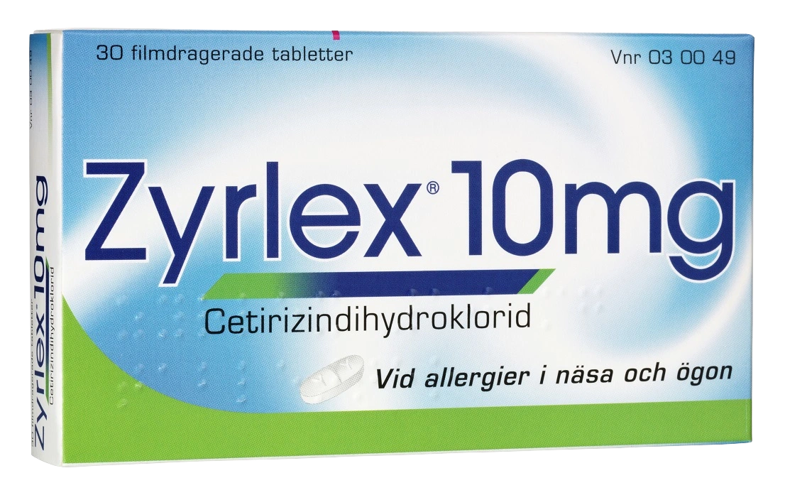 Zyrlex filmdragerad tablett 10 mg 30 st | Apotek Hjärtat
