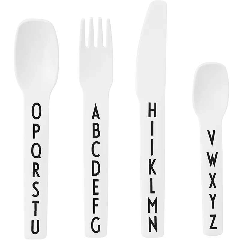 Design Letters Kids Cutlery White | Apotek Hjärtat