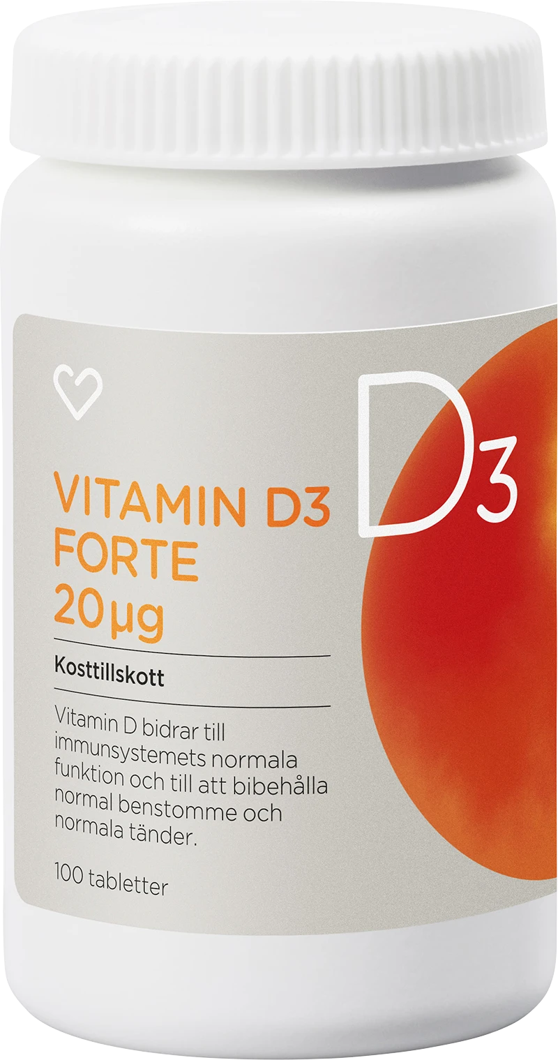 Hjärtats Vitamin D Forte 20µg Tablett 100 st | Apotek Hjärtat
