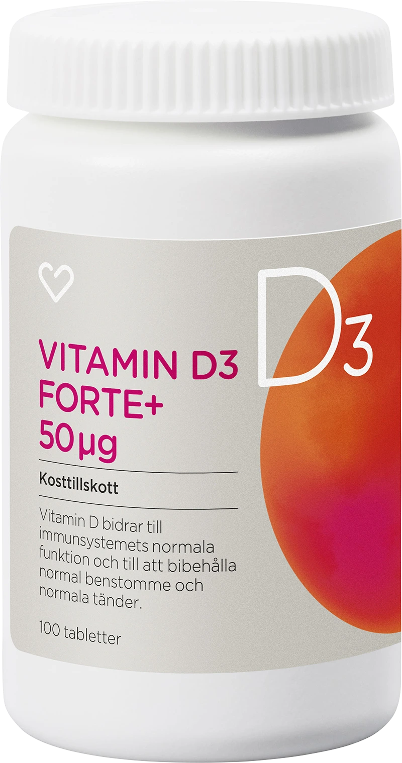 Hjärtats Vitamin D Forte+ 50 µg Tablett 100 st | Apotek Hjärtat