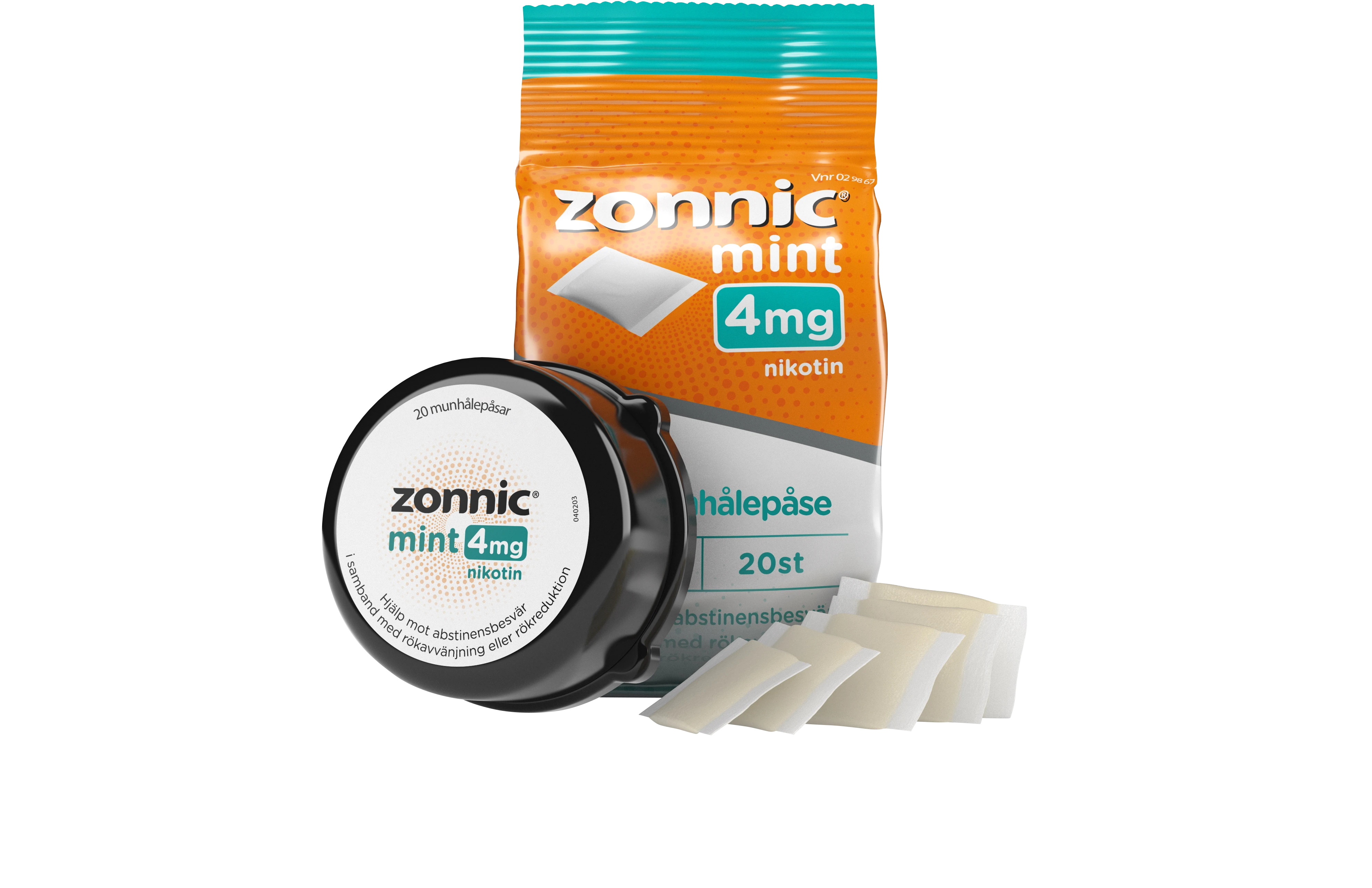 Zonnic Mint munhålepåse 4 mg 20 portionspåsar | Apotek Hjärtat