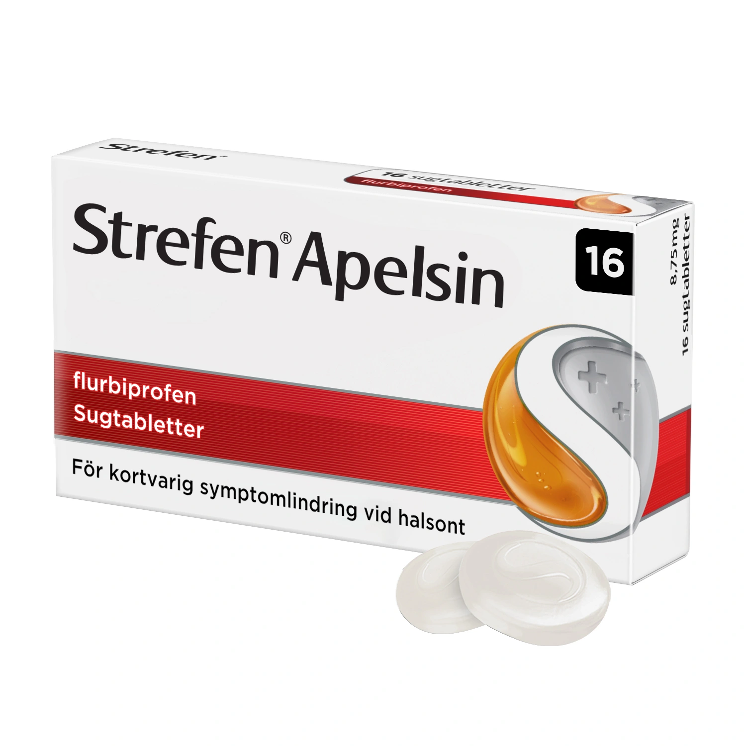 Strefen Apelsin sugtablett 8,75 mg 16 st | Apotek Hjärtat