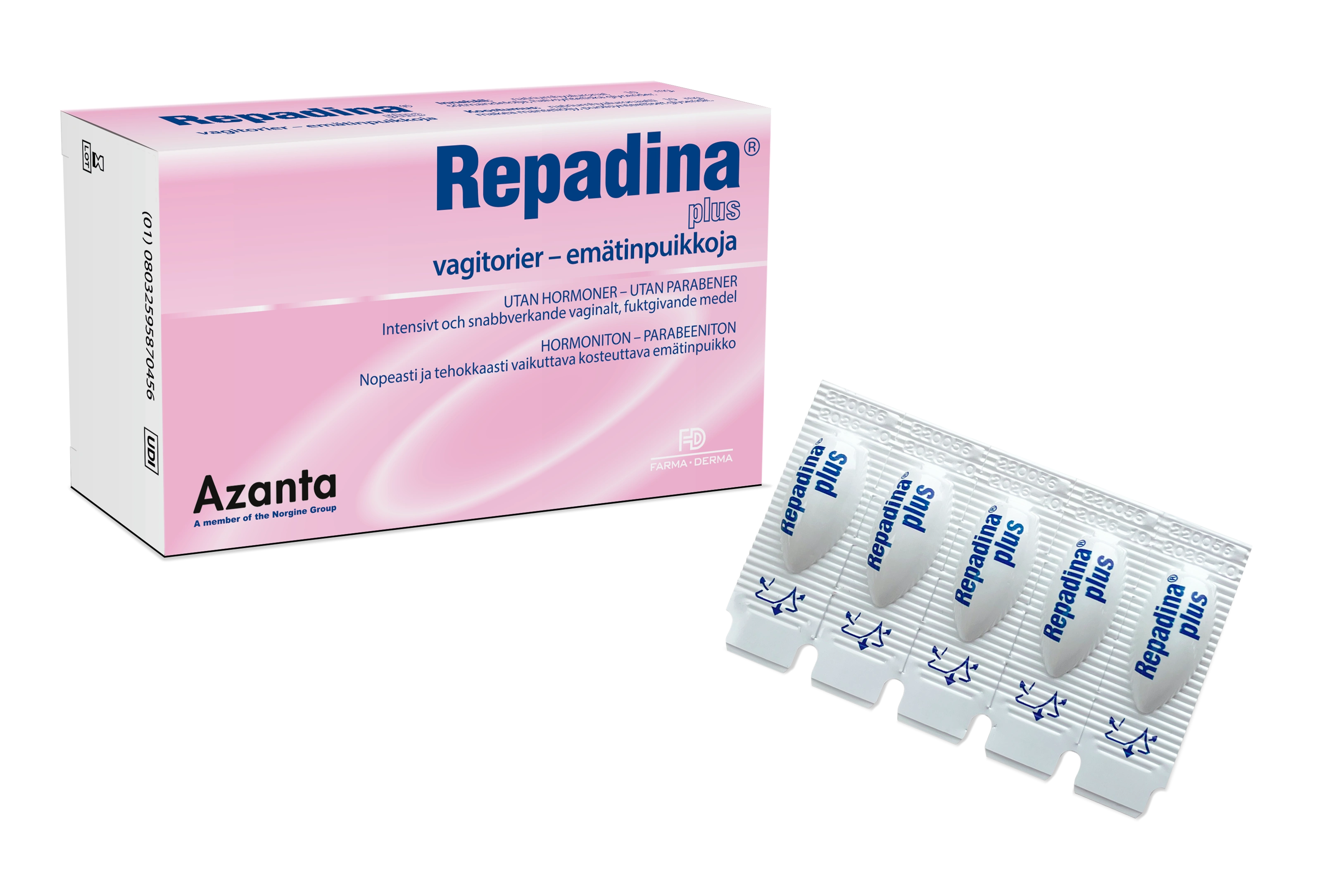 Repadina plus vagitorier 10 st | Apotek Hjärtat